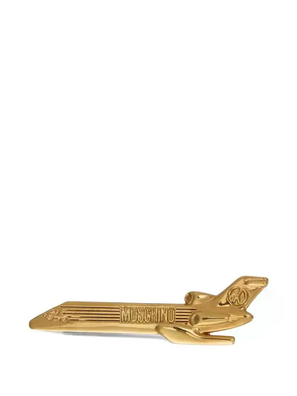 Moschino Airplane-shape Pin - Gold