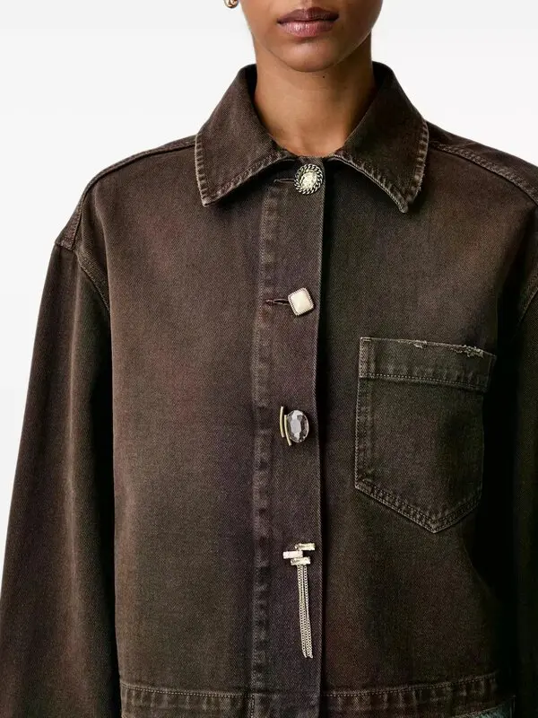 VICOLO Embellished-button Denim Jacket