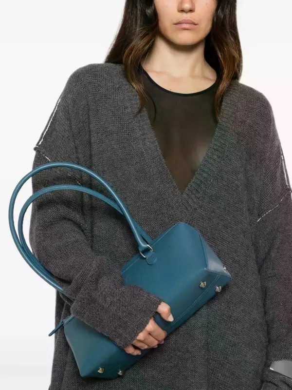 MAISON MARGIELA Small Bauletto Leather Shoulder Bag - Blue