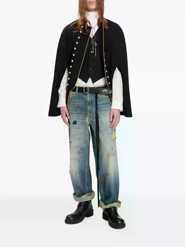 ANN DEMEULEMEESTER Pussy-bow Ajour-knit T-shirt