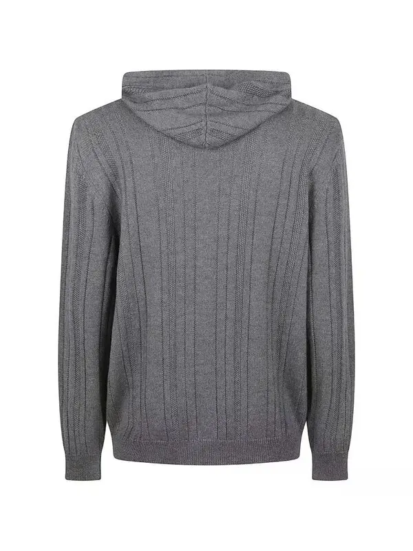 BRETT JOHNSON Ribbed-knit Drawstring Hoodie