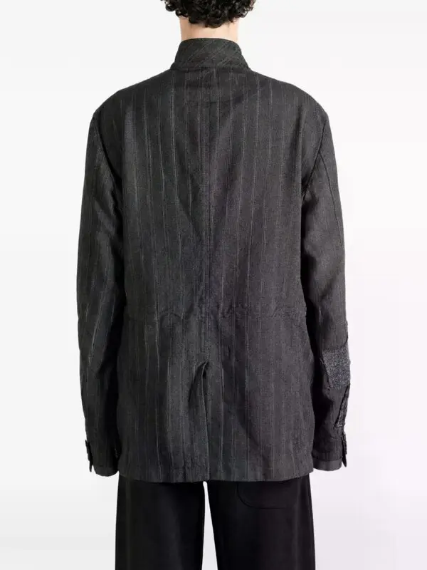 Junya Watanabe Patchwork Pinstripe-pattern Jacket - Grey