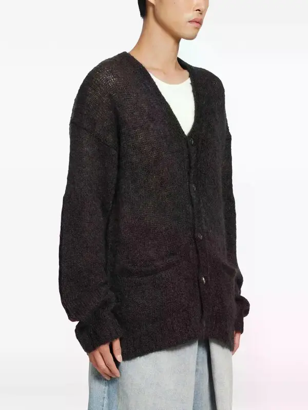 MAISON MARGIELA Velvet-patch Long-sleeve Cardigan