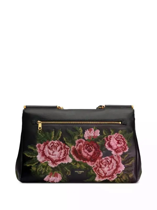 Dolce & Gabbana Maxi My Sicily Handbag In Fine Stitch Embroidery - Black