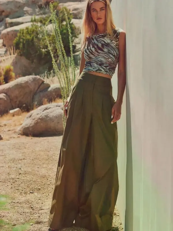 JBQ Logan Pleated Wide-leg Trousers