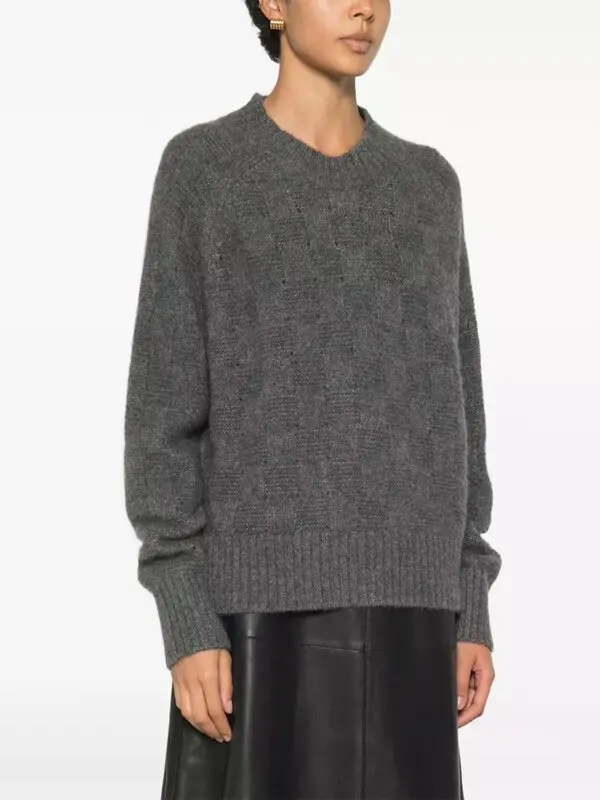 ALLUDE Basket-weave Raglan-sleeve Sweater