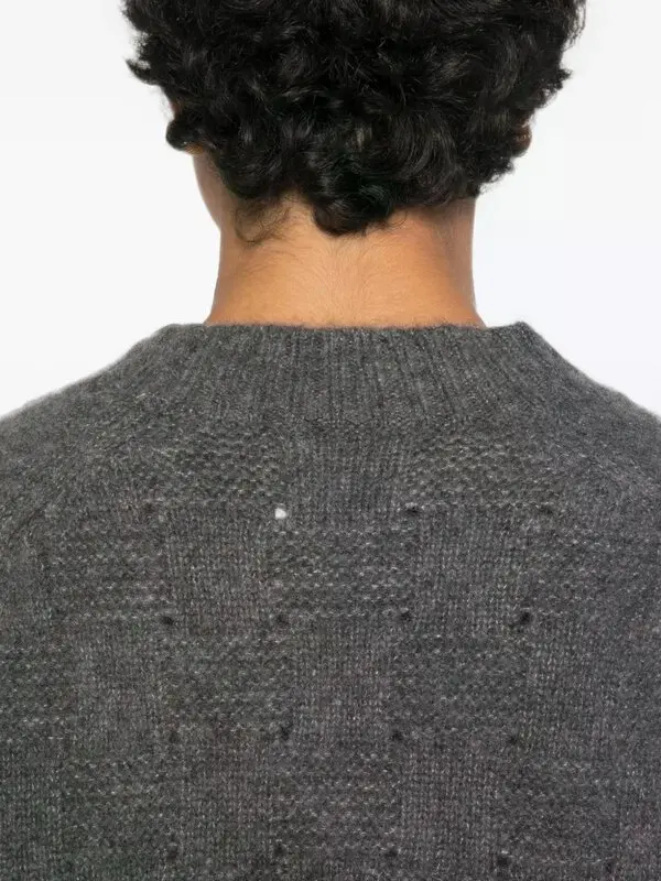 ALLUDE Basket-weave Raglan-sleeve Sweater