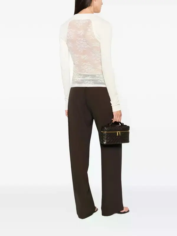 Imperial Lace-panel Long-sleeve T-shirt - Neutrals