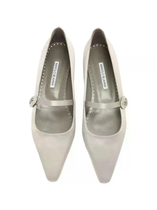 Manolo Blahnik Auluspla Crystal-buckle Ballet Flats