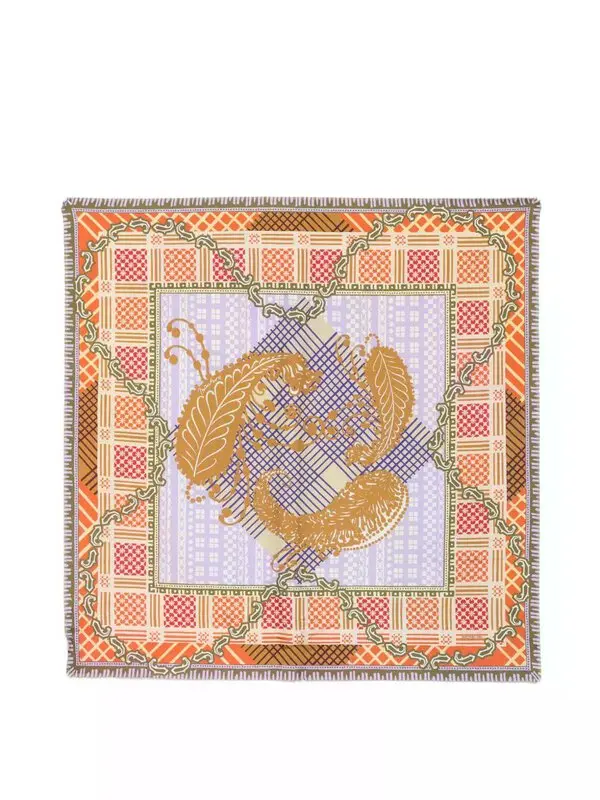 MANTERO 1902 Print Patchwork-effect Scarf - Orange