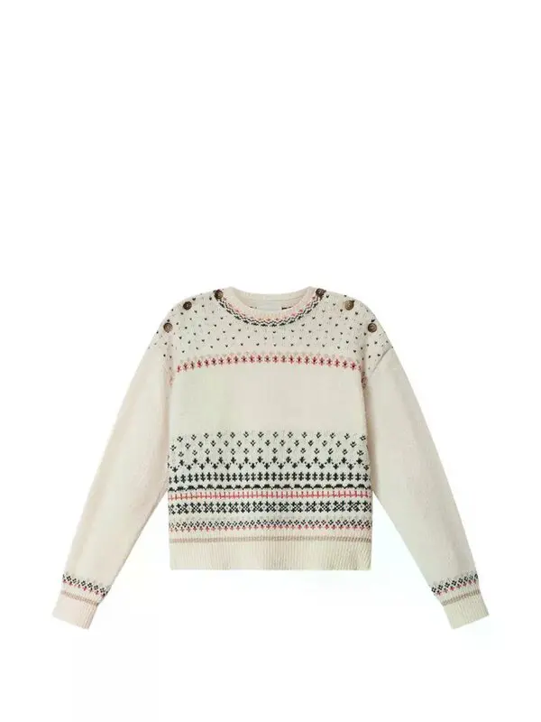 MARANT ETOILE Buttoned-shoulder Sweater - Neutrals