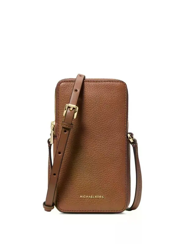 Michael Kors Jet Set Small Pebbled Leather Smartphone Crossbody Bag - Brown