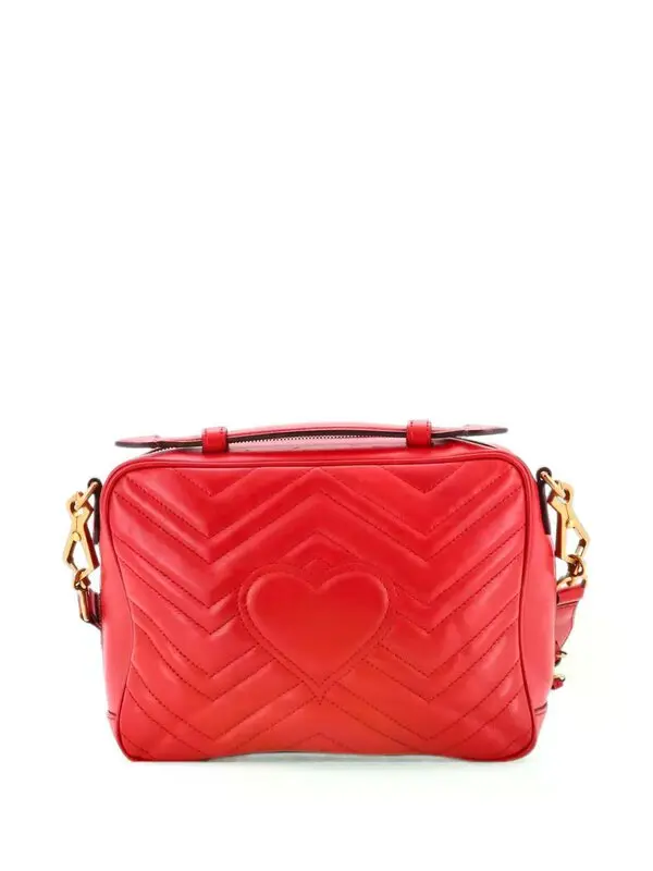 Gucci Gg Marmont Zip Around Camera Bag Matelasse Leather Small Shoulder Bag
