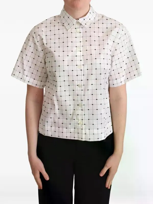 Dolce & Gabbana Grid-print Short-sleeve Shirt - White