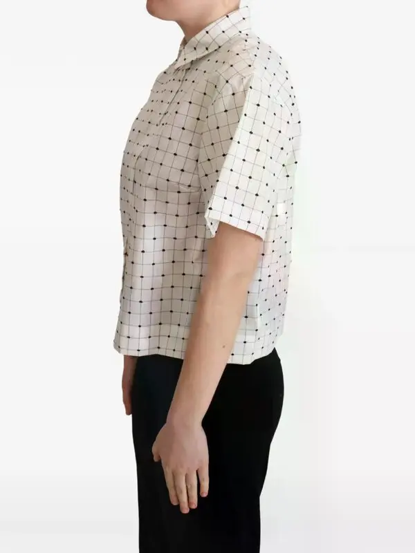 Dolce & Gabbana Grid-print Short-sleeve Shirt - White