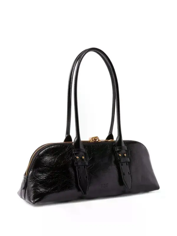 Pinko Escape Bag Horizontal Large Handbag In New Shiny Leather