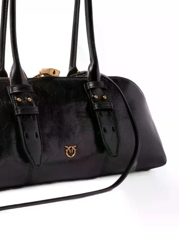 Pinko Escape Bag Horizontal Large Handbag In New Shiny Leather