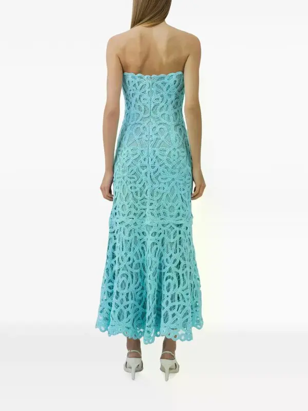 Simkhai Clairis Guipure-lace Bustier Fitted Midi Dress