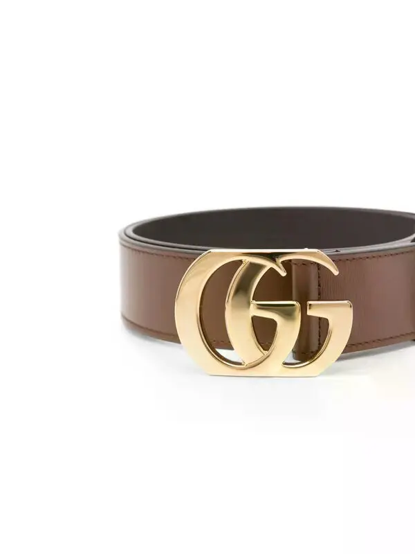 Gucci Double G Leather Belt - Brown