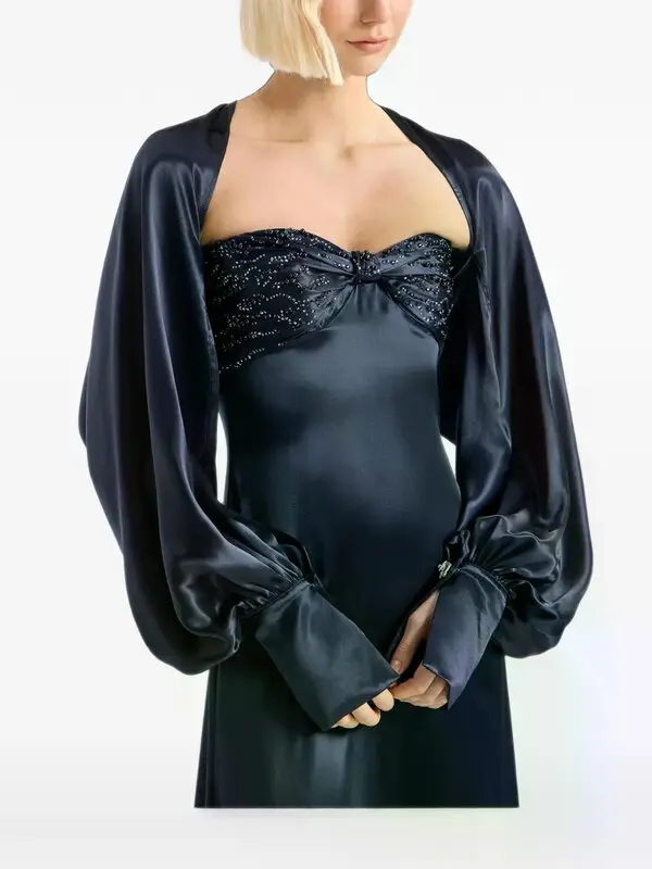 GENNY Satin-finish Draped-back Jacket