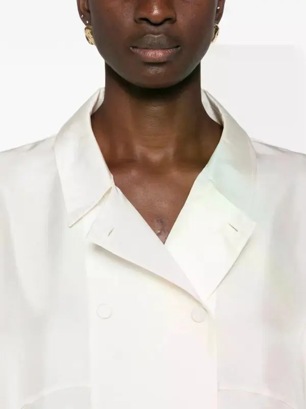 RÓHE Double-breasted Silk Shirt - White