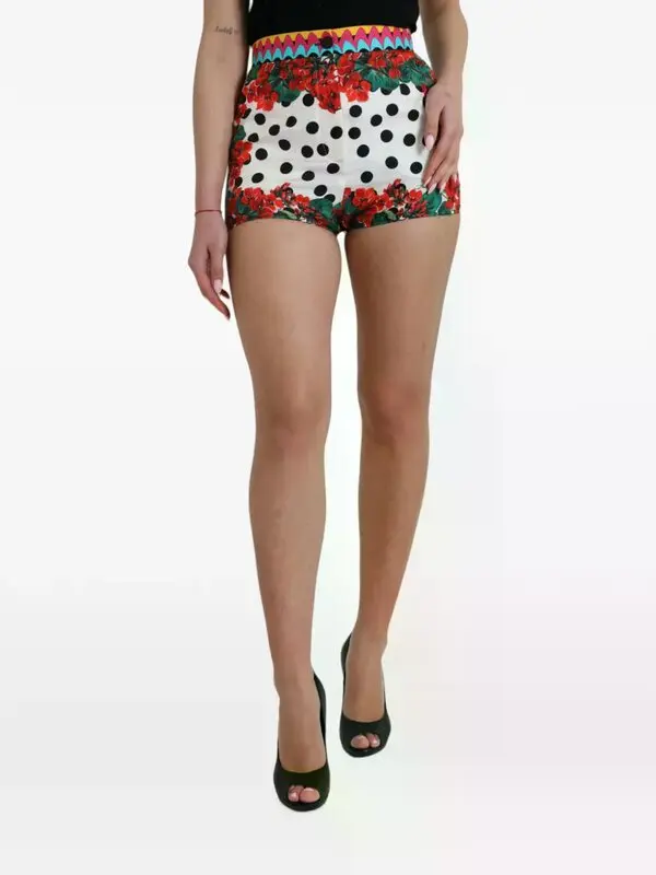 Dolce & Gabbana Polka-dot-print Floral-print Shorts