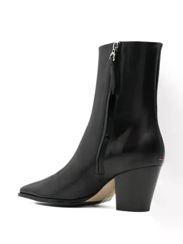 AeydĒ Pointed-toe Leather Boots - Black