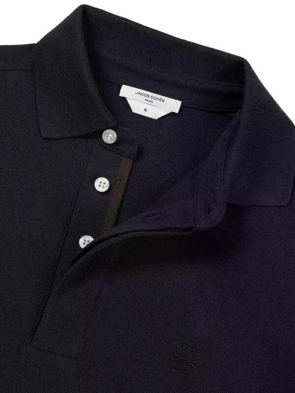 Jacob Cohen Logo-embroidered Long-sleeve Polo Shirt