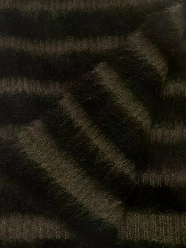 AMARANTO Striped Knitted Scarf