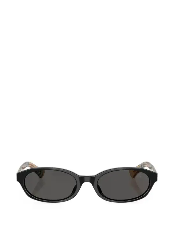 Burberry Check Oval-frame Sunglasses