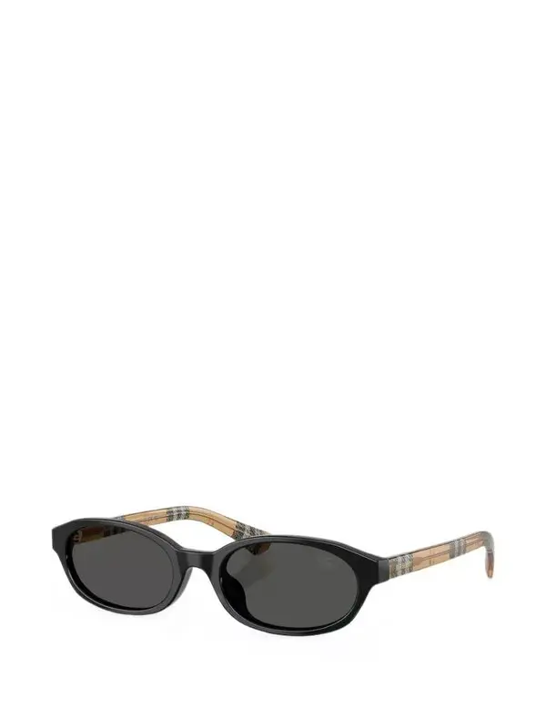 Burberry Check Oval-frame Sunglasses