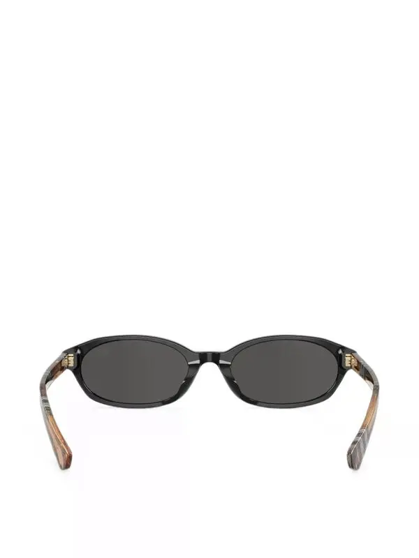 Burberry Check Oval-frame Sunglasses