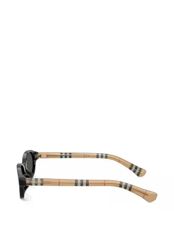 Burberry Check Oval-frame Sunglasses