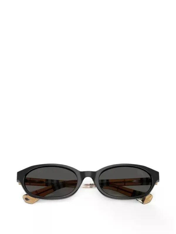 Burberry Check Oval-frame Sunglasses