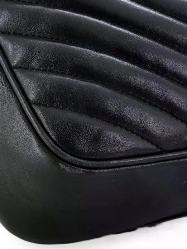 Saint Laurent Lou Camera Bag Matelasse Chevron Leather Small Crossbody Bag - Black