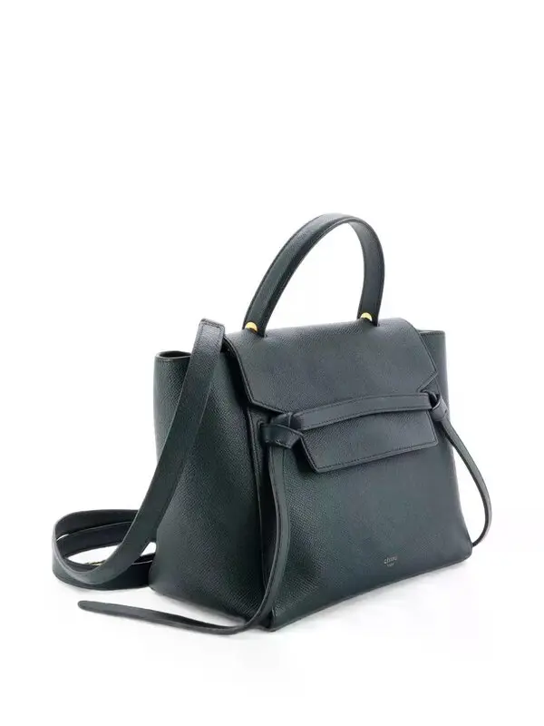 Celine Belt Bag Textured Leather Micro Satchel - Green
