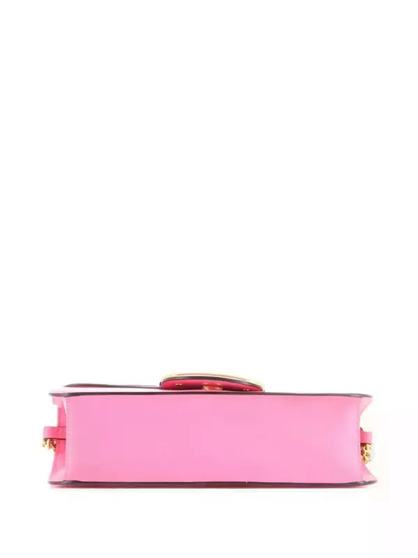 Valentino Garavani Vlogo Loco Flap Shoulder Bag Leather Medium Clutch Bag