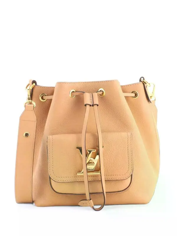 LOUIS VUITTON Lockme Pocket Leather Bucket Bag - Brown