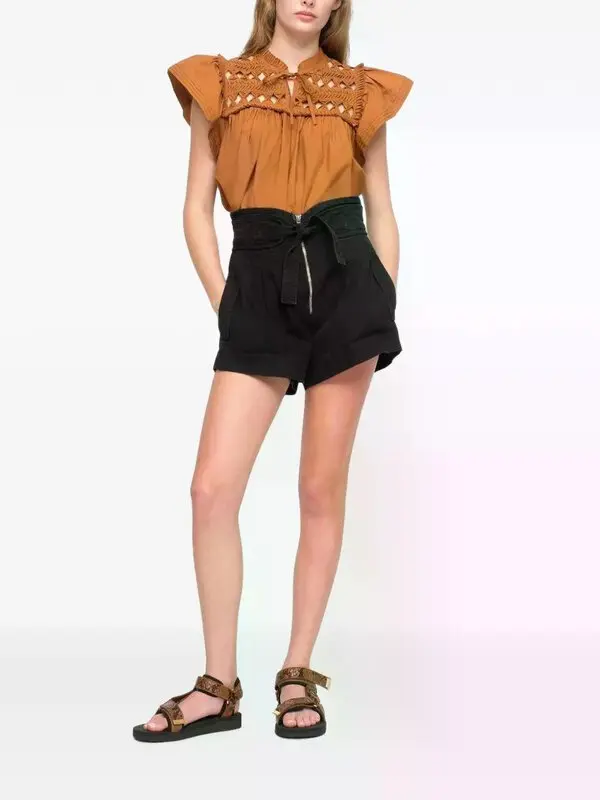 Sea Suri Belted Canvas Shorts