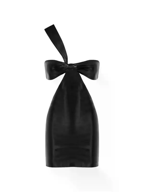 Zeynep Arçay Cutout Leather Mini Dress - Black