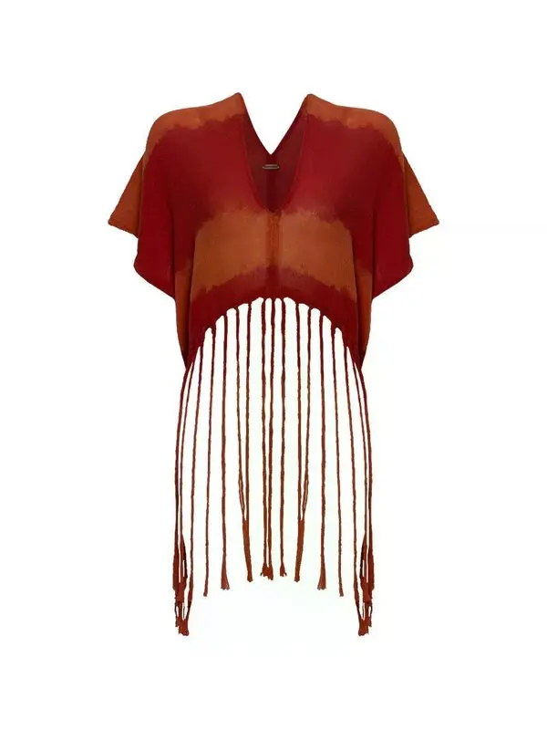 Caravana Winiketik Fringe-trim Crop Top - Red