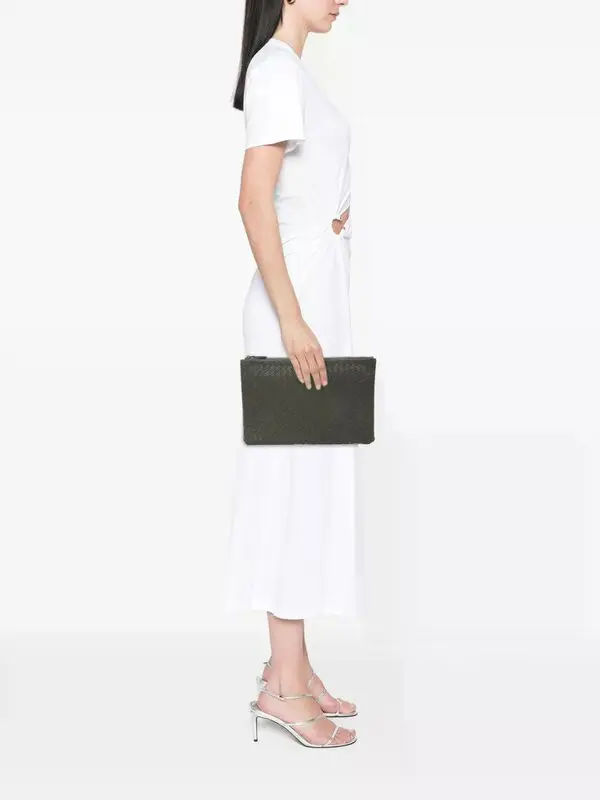 Bottega Veneta 2012-2026 Nappa Intrecciato Zip Clutch Bag - Grey