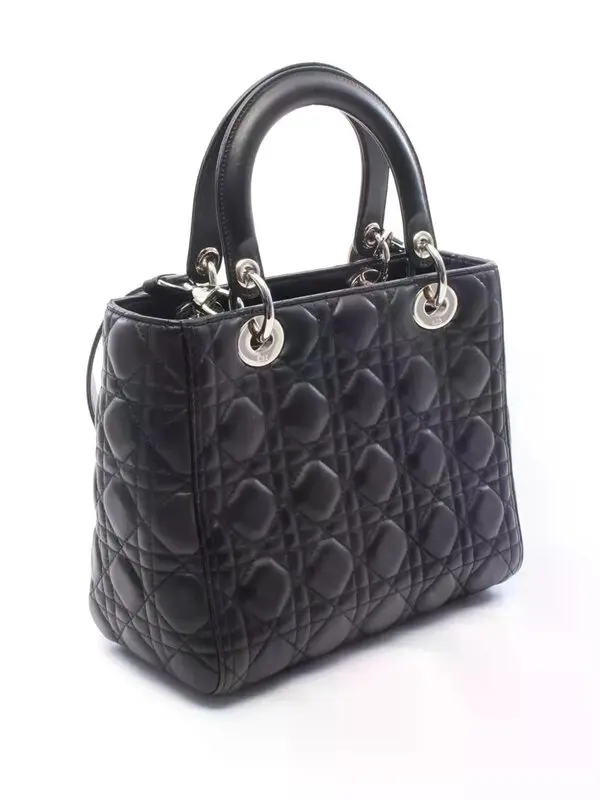 Dior 2000-2026 Medium Lambskin Cannage Lady Satchel