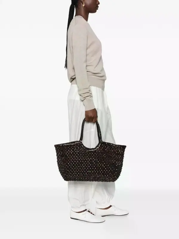 Dragon Diffusion Nantucket Cactus Woven Leather Tote Bag