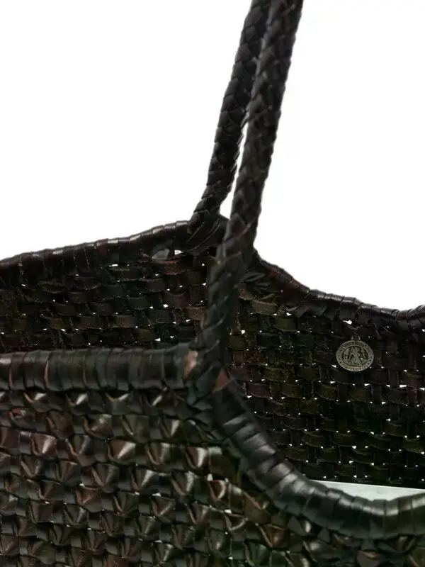 Dragon Diffusion Nantucket Cactus Woven Leather Tote Bag