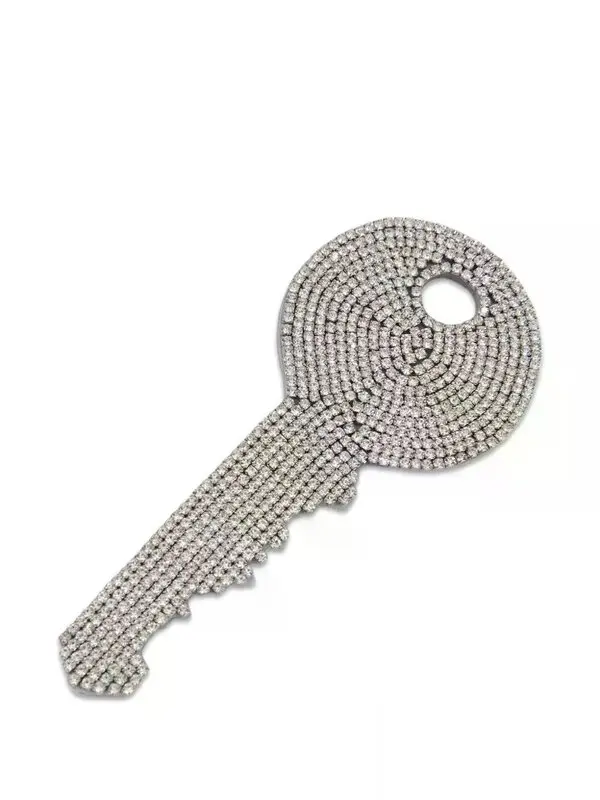 Essentiel Antwerp Rhinestone-embellished Key-shaped Brooch - Silver