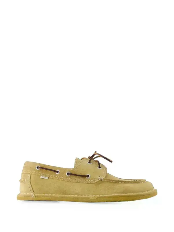 AMI Paris Beige Cow Leather Boat Shoes
