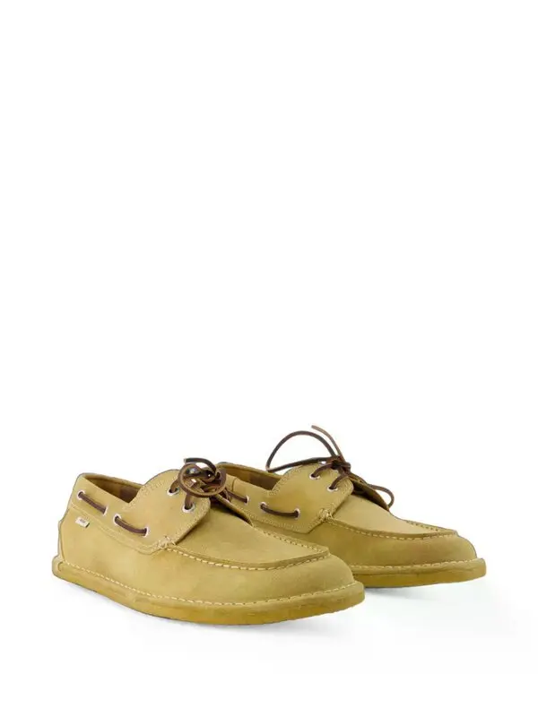 AMI Paris Beige Cow Leather Boat Shoes