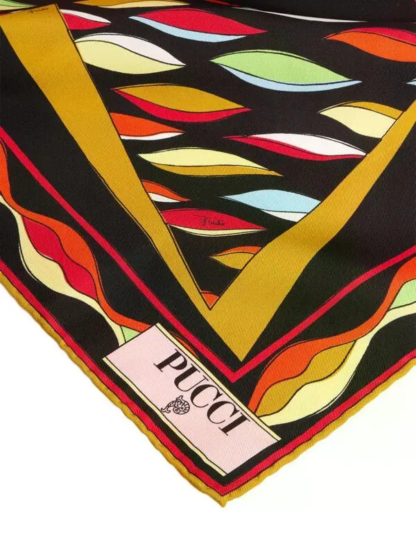 Emilio Pucci Mixed Print Silk Scarf