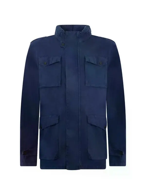 Herno Linen Multi-pocket Jacket - Blue